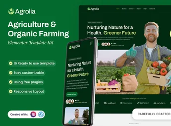 Agrolia – Agriculture & Organic Farming Elementor Template Kit – Ultrapack