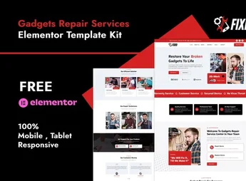 Fixio – Gadgets & Electronics Repair Services Elementor Template Kit – Ultrapack