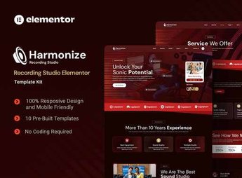 Harmonize – Recording Studio Elementor Template Kit – Ultrapack
