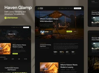 Haven Glamp – Dark Luxury Adventure Elementor Template Kit – Ultrapack