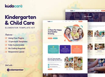 Kudocare – Kindergarten & Child Care Elementor Template Kit – Ultrapack