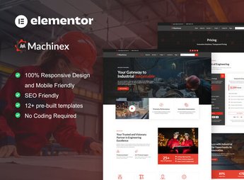 Machinex – Engineering & Industrial Service Elementor Template Kit – Ultrapack