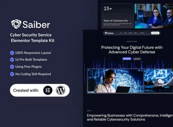 Saiber – Cyber Security Service Elementor Template Kit – Ultrapack