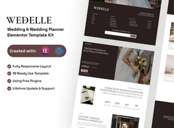 Wedelle – Wedding & Wedding Planner Elementor Template Kit – Ultrapack