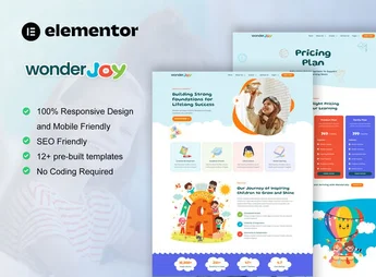 WonderJoy – Kindergarten & Child Care Elementor Pro Template Kit ...